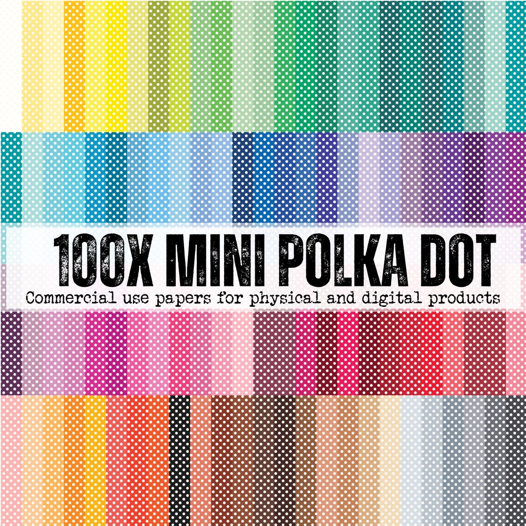 100 SEAMLESS Small Polka Dot Dotty Paper Patterns White, Commercial Use ...