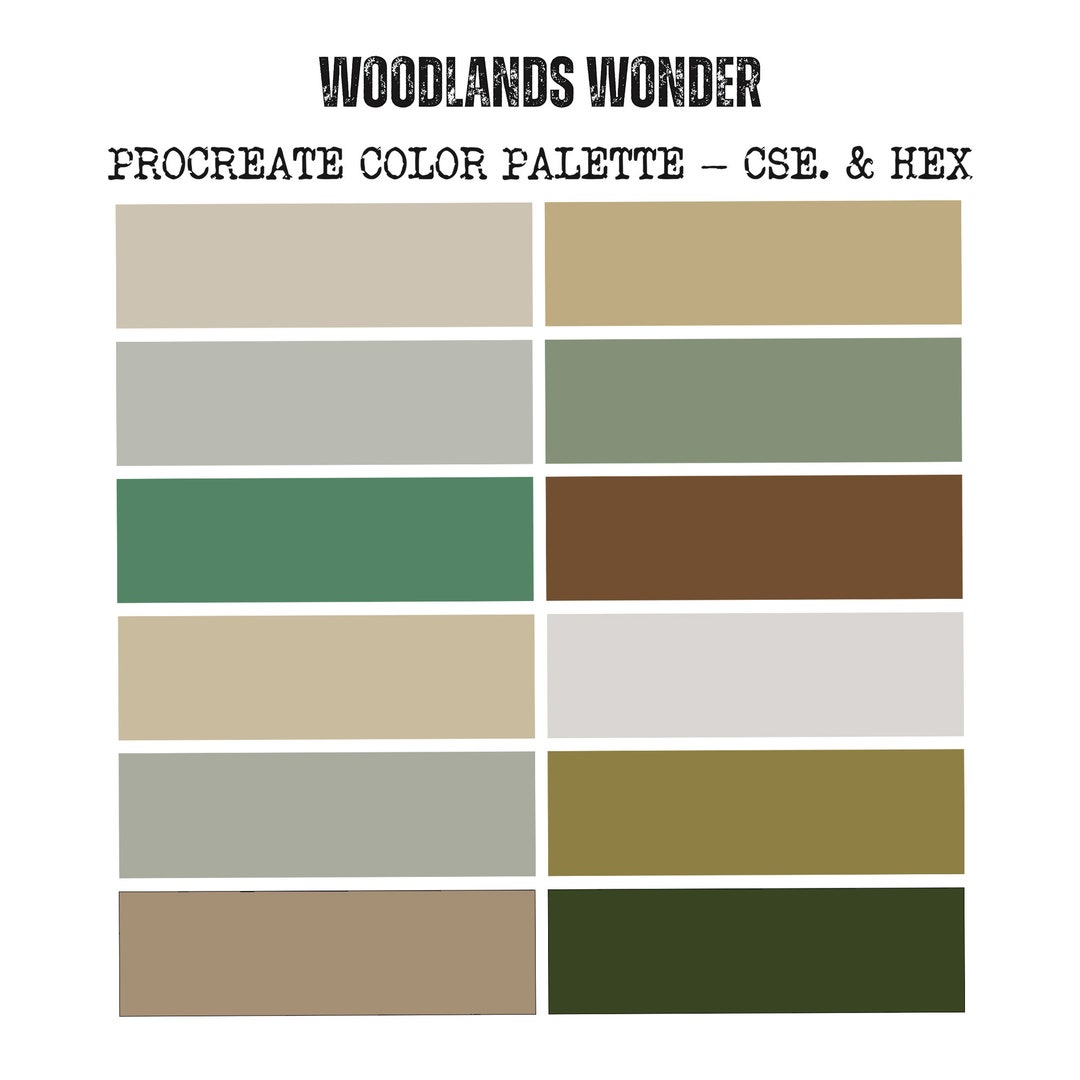 Woodlans Wonder Digital Color Palette Swatch for Procreate - Etsy