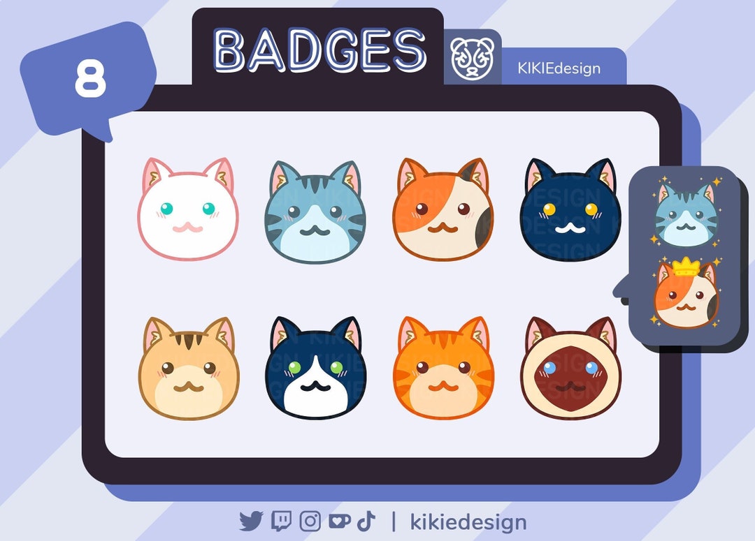Cat Stamp | Twitch Sub Cheer Bit Badges | Cute Neko Kitty Lover ...
