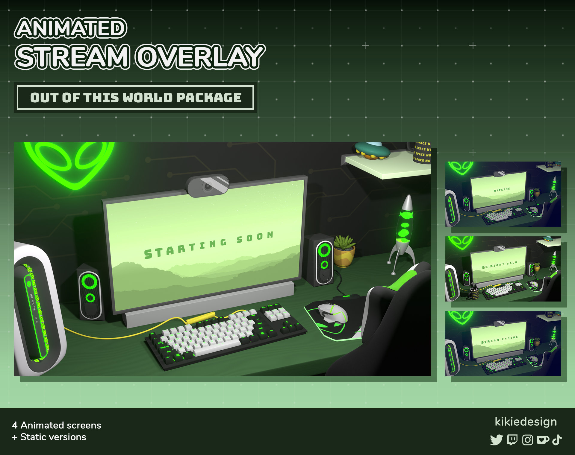 Animated Overlay "out of This World" | Alien Streaming Screen Twitch ...
