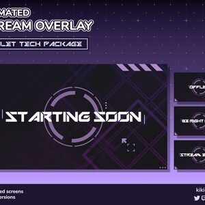 Animated Overlay "violet Tech" | Technological Streaming Screen Twitch ...