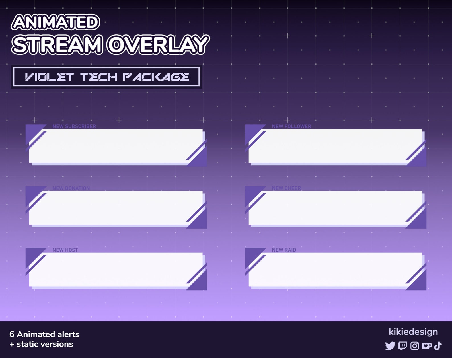 Animated Overlay "violet Tech" | Technological Streaming Screen Twitch ...