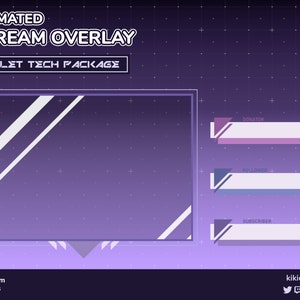 Animated Overlay "violet Tech" | Technological Streaming Screen Twitch ...