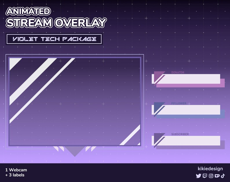 Animated Overlay "violet Tech" | Technological Streaming Screen Twitch ...