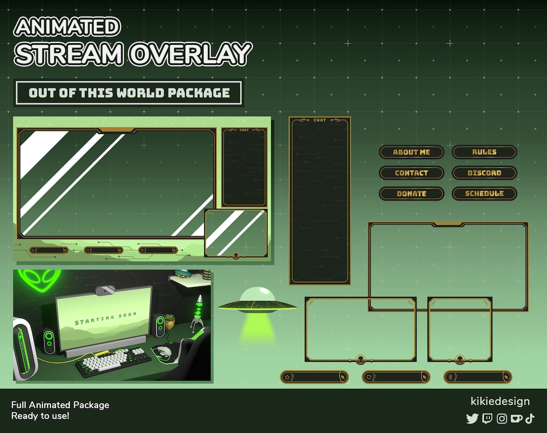 Animated Overlay "out of This World" | Alien Streaming Screen Twitch ...