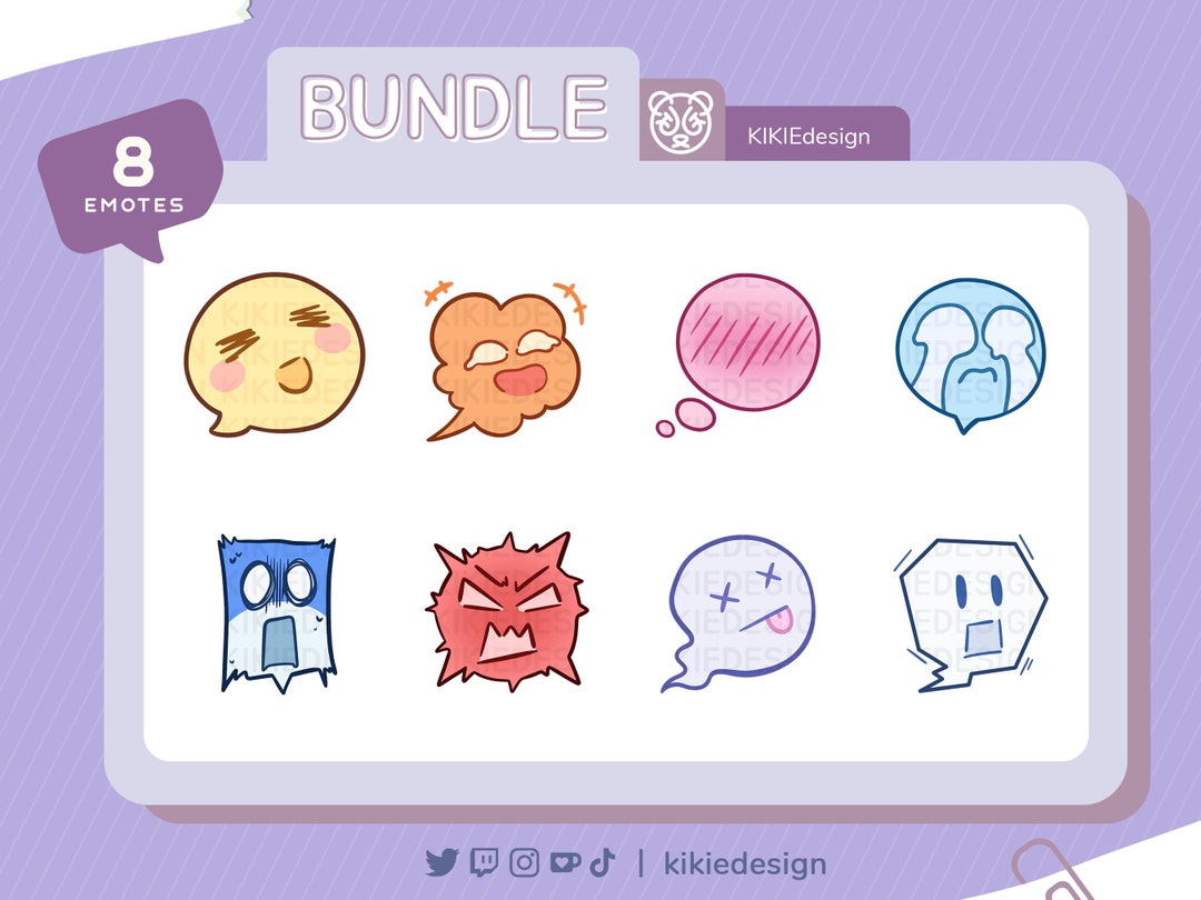 Toon Bubbles Bundle Emotes Twitch/discord Emotions Reactions Manga ...