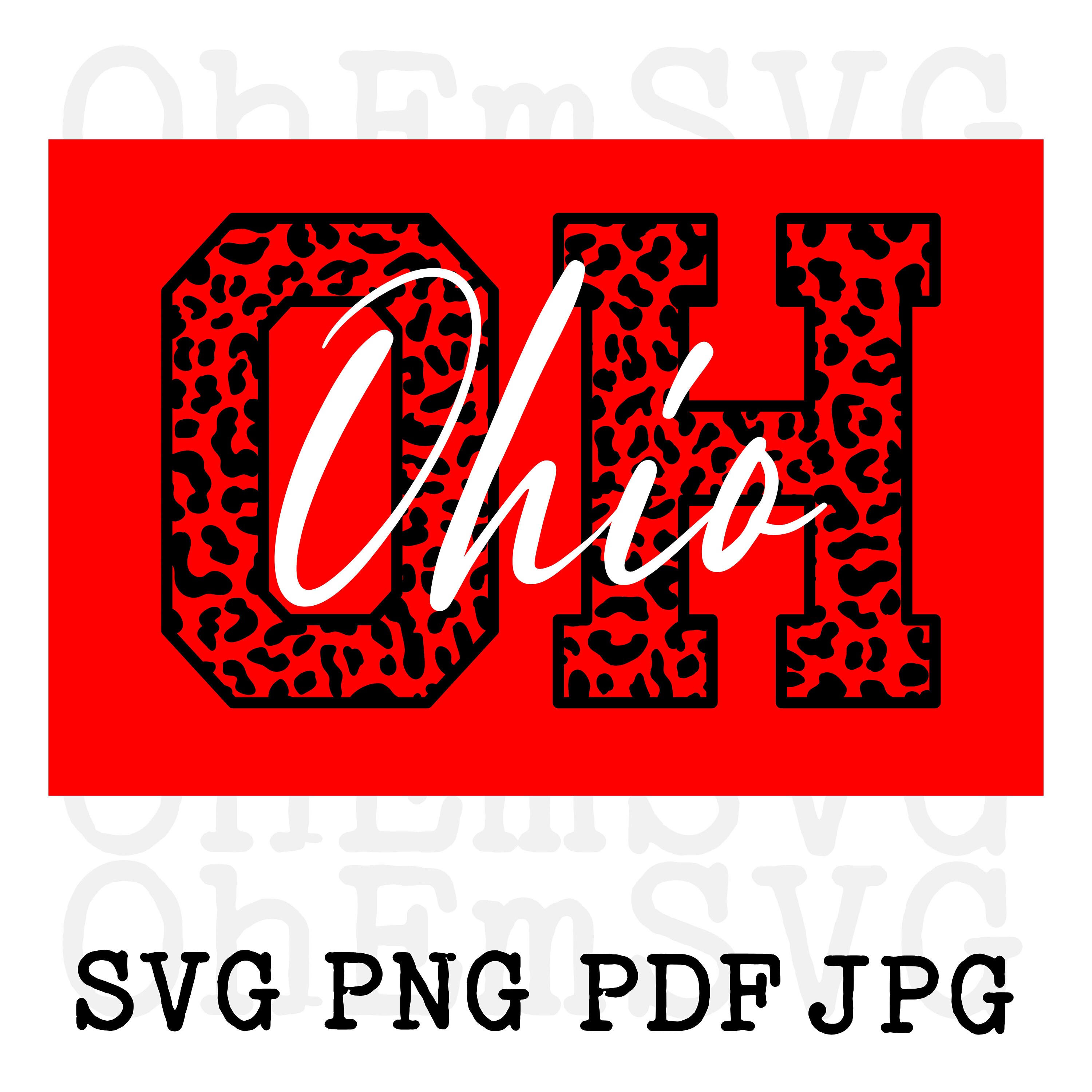 Leopard Print Ohio SVG Digital Download, Cute Retro Ohio Leopard Print ...