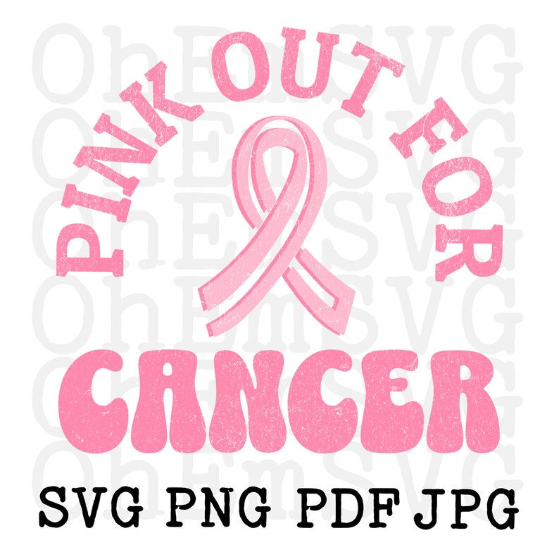 Pink Out for Cancer SVG Digital Download, Cute Breast Cancer Pink Out ...