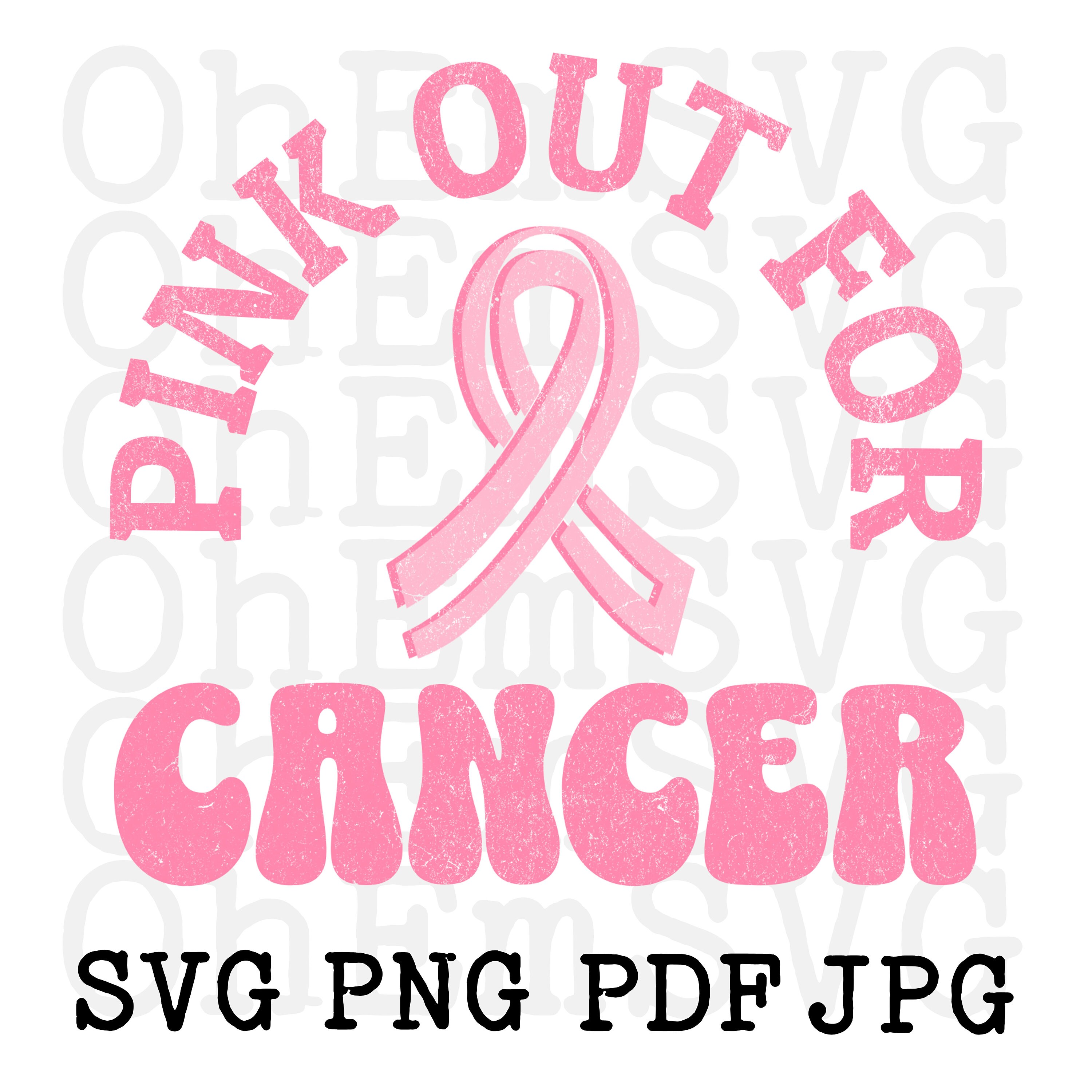 Pink Out for Cancer SVG Digital Download, Cute Breast Cancer Pink Out ...