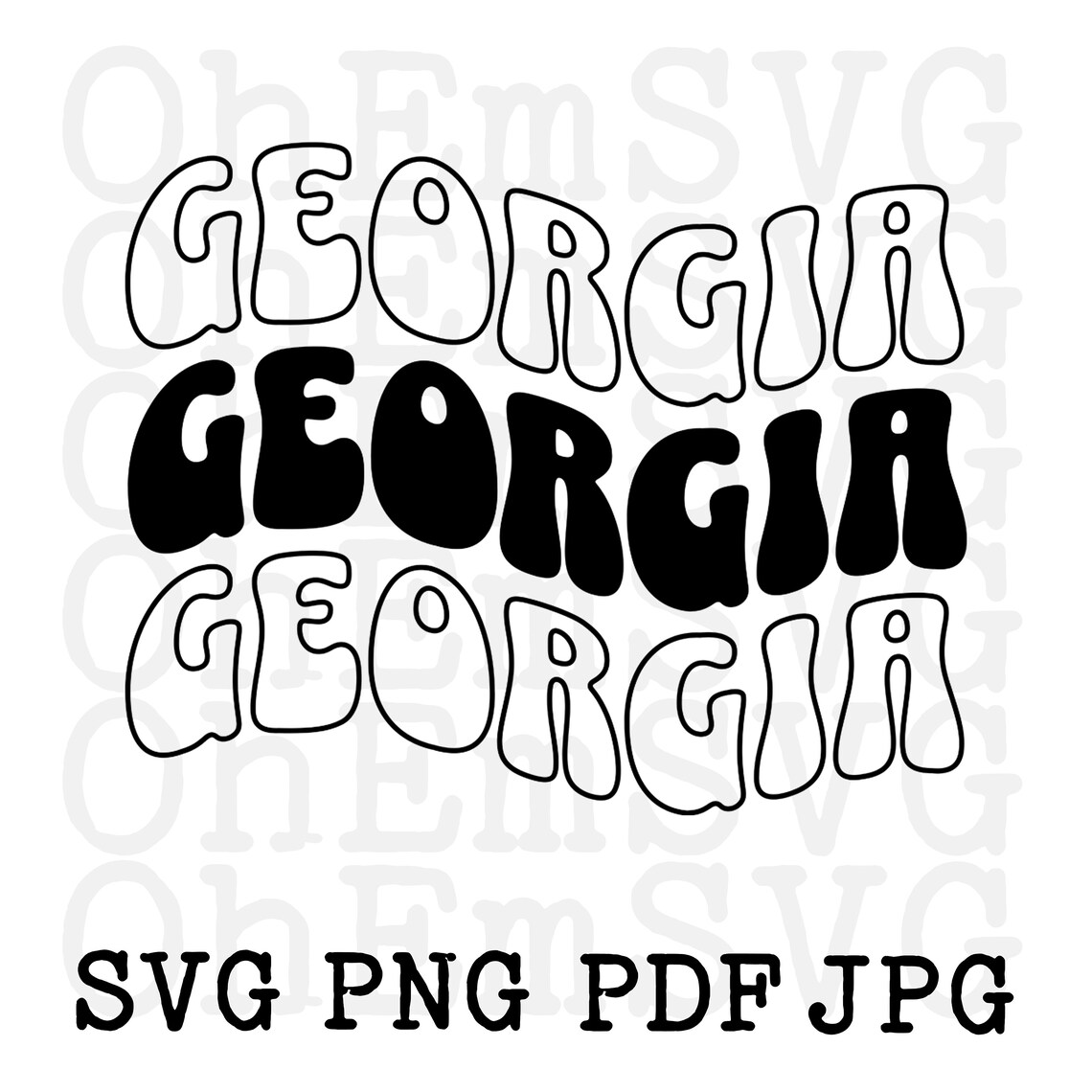 Wavy Georgia SVG Digital Download, Cute Retro Georgia Wavy Font Print ...