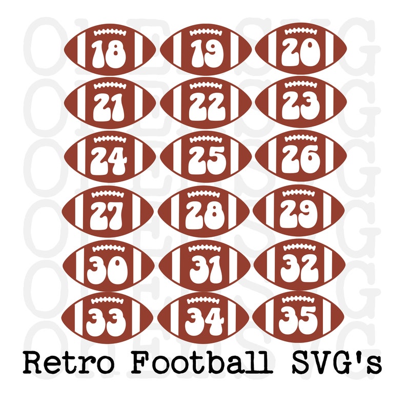 Retro Football Numbers SVG: Print-on-demand Team Numbers (digital ...