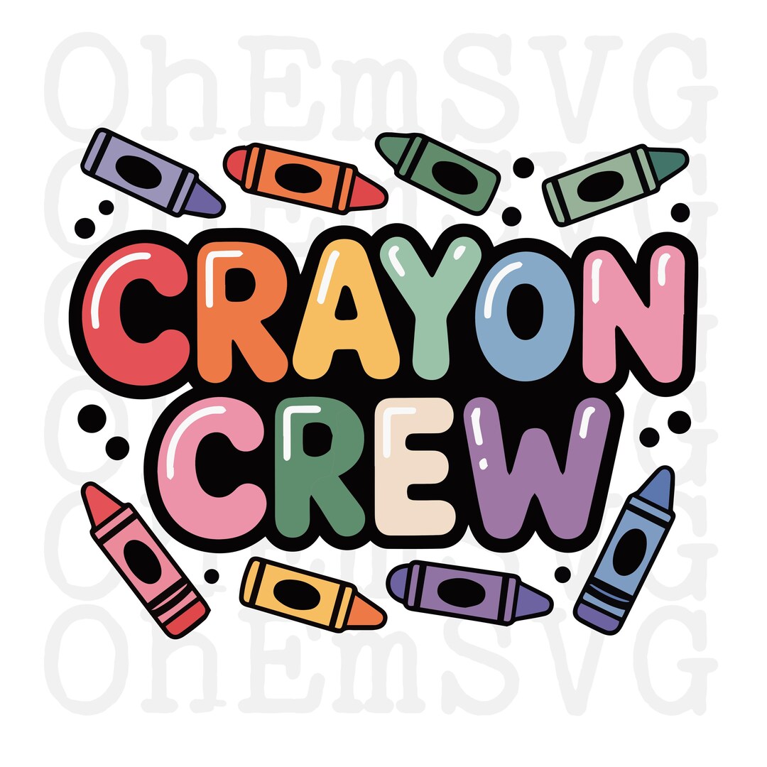 Crayon Crew SVG and PNG Digital Download, Cute Preschool Kids Back to ...
