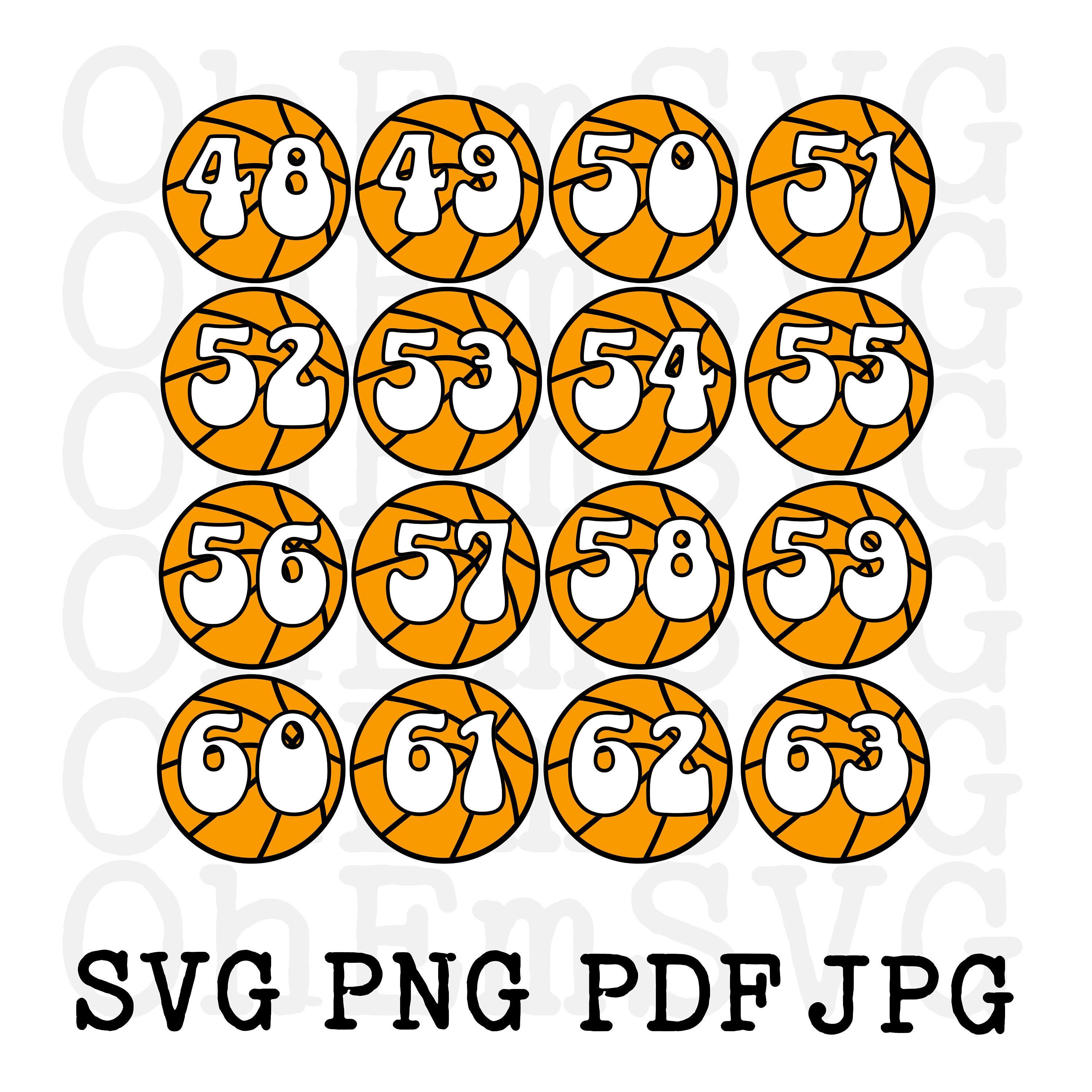 Retro Basketball Numbers SVG Digital Download, Cute Basketball Player ...