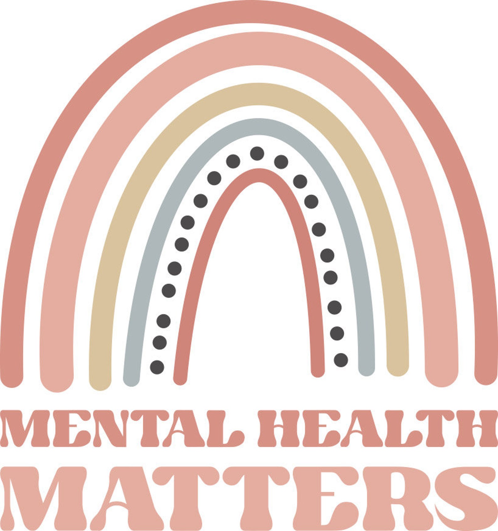 Mental Health Rainbow Svg Digital Download Cute Mental Health Etsy