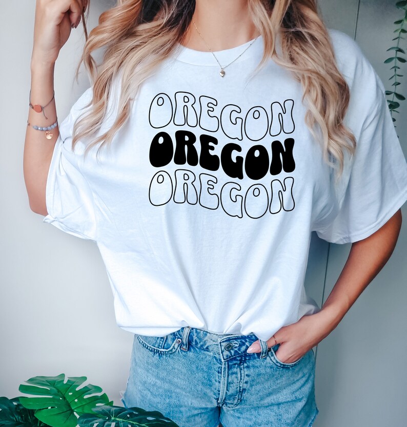 Wavy Oregon SVG Digital Download Cute Retro Oregon Wavy Font - Etsy