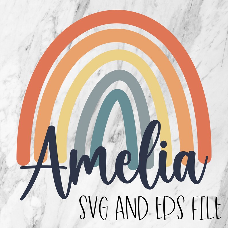 Rainbow Amelia SVG Digital Download Amelia Baby Name Room - Etsy