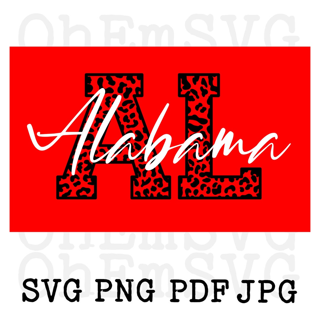 Leopard Print Alabama SVG Digital Download, Cute Retro Alabama Leopard ...