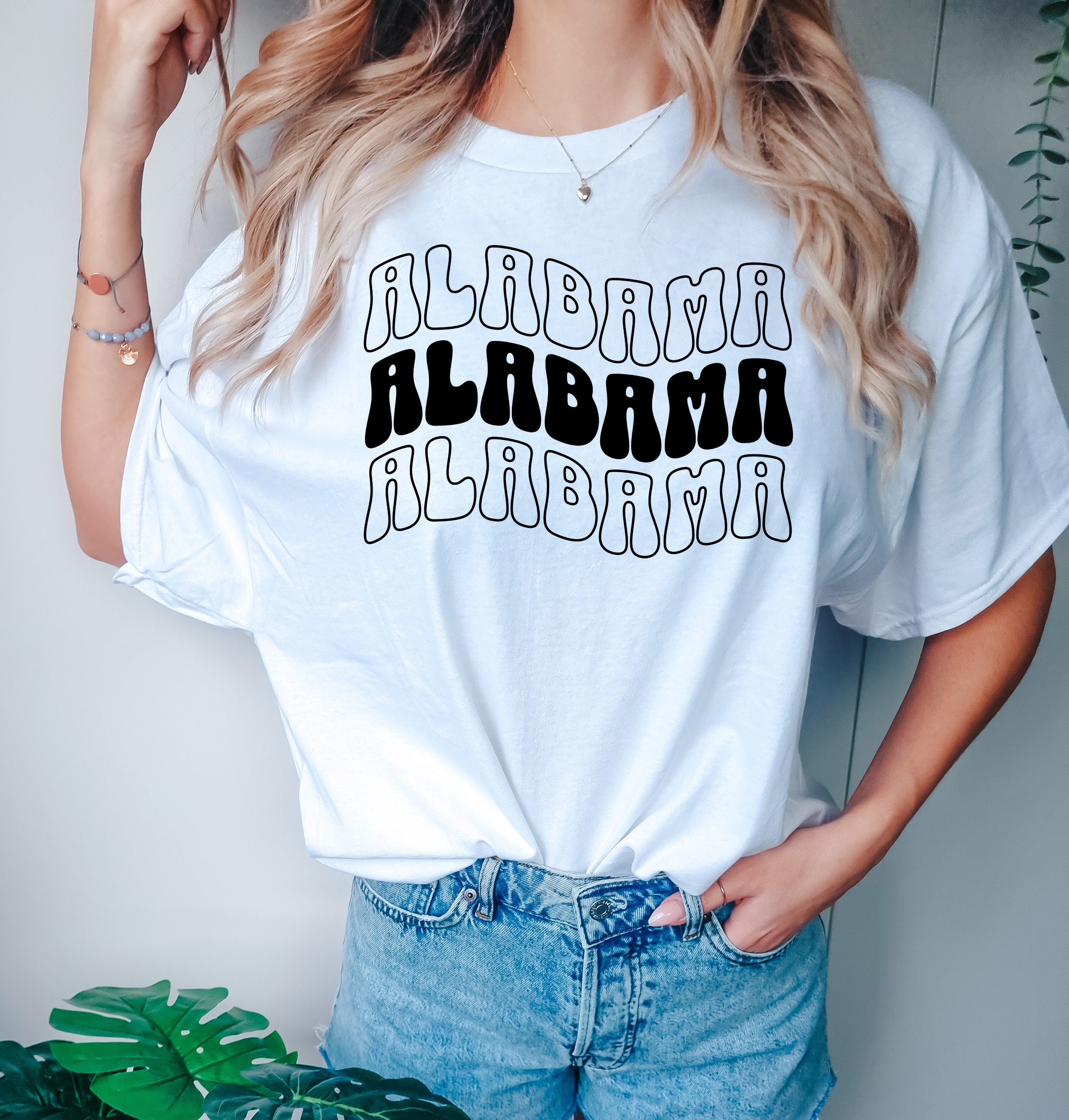 Wavy Alabama SVG Digital Download, Cute Retro Alabama Wavy Font Print ...