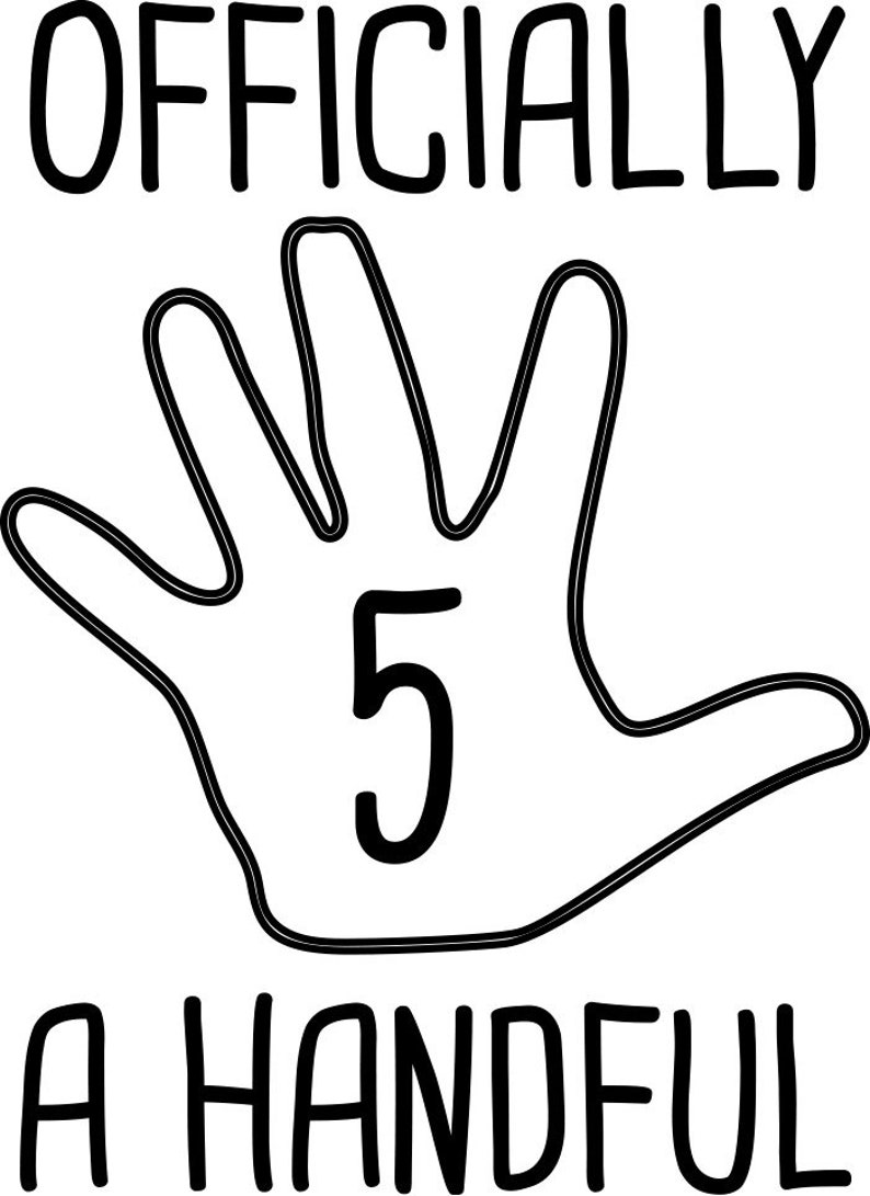 Officially A Handful 5th Birthday SVG: Family Bday Party Shirt (digital ...