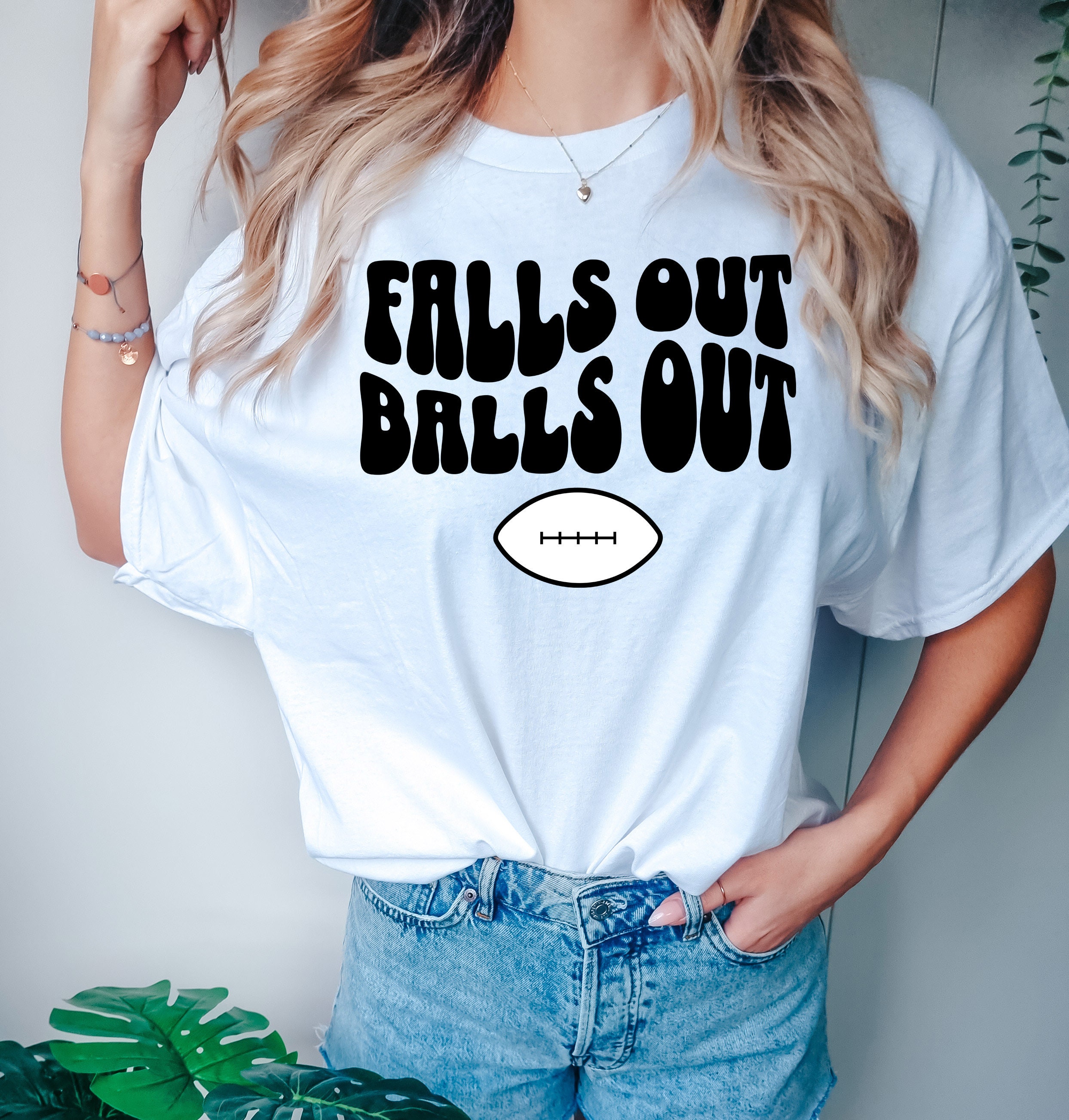 Wavy Falls Out Balls Out Football SVG Digital Download, Cute Football ...