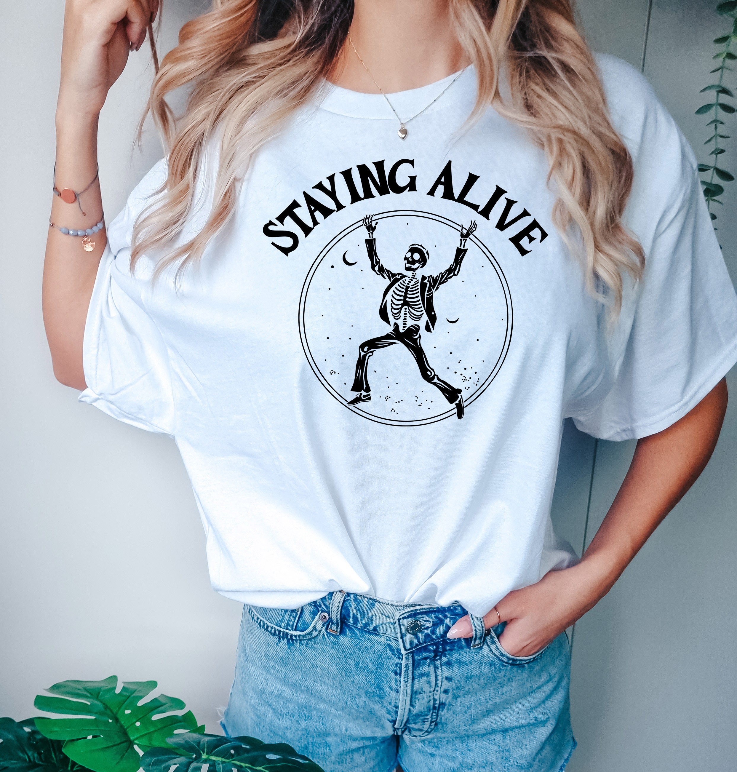 Staying Alive Skeleton SVG Digital Download, Cute Funny Skeleton Print ...