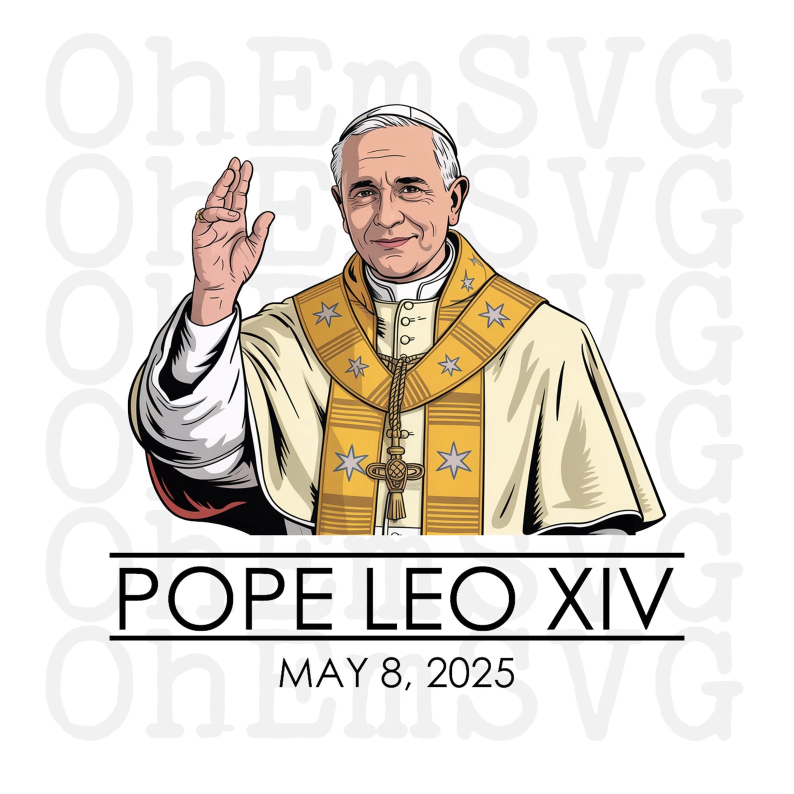 New Pope Leo XIV Commemorative PNG Digital Download, New Catholic Pope ...