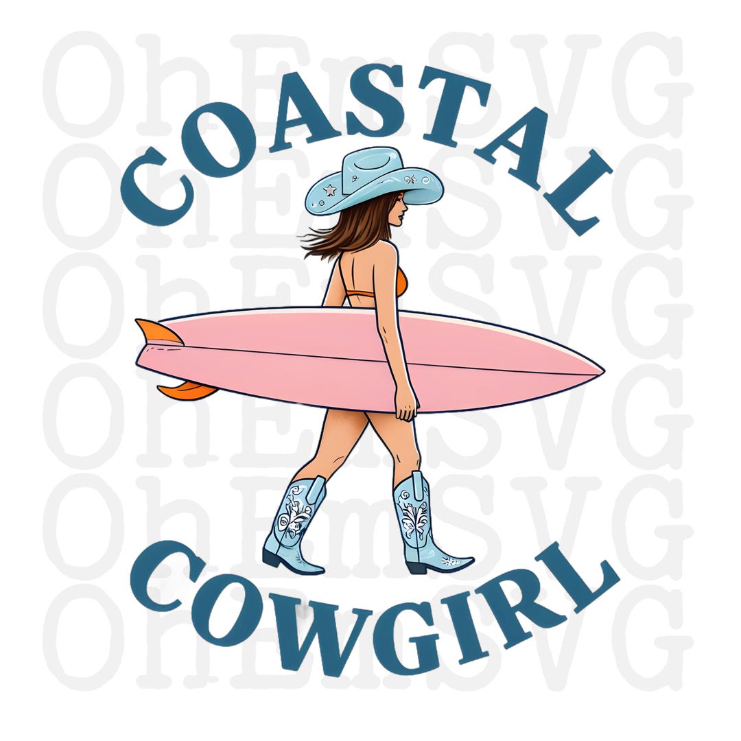Coastal Cowgirl PNG Digital Download, Cute Country Western Png, Print ...