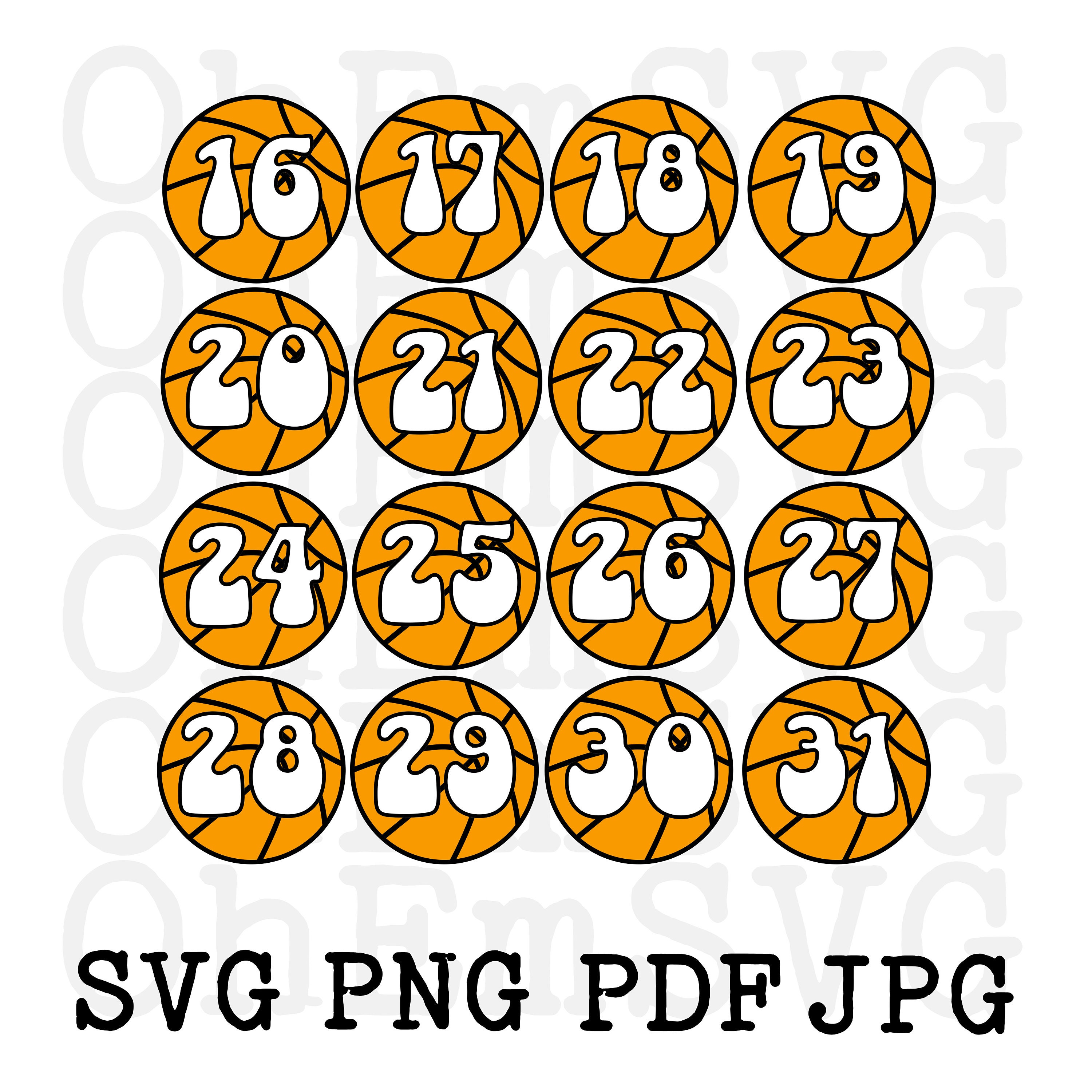 Retro Basketball Numbers SVG Digital Download, Cute Basketball Player ...
