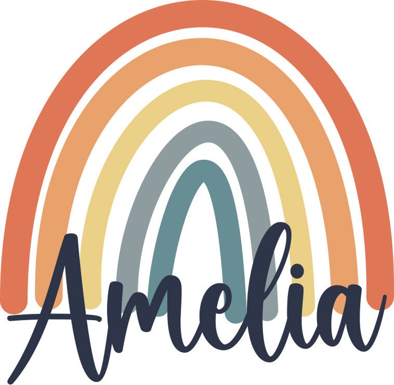 Rainbow Amelia SVG Digital Download, Amelia Baby Name Room Decor ...