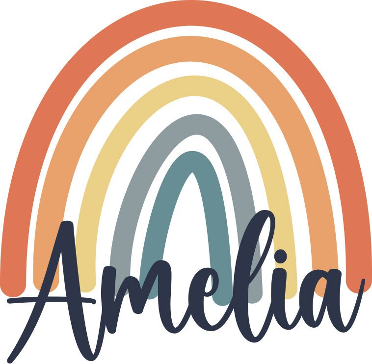 Rainbow Amelia SVG Digital Download, Amelia Baby Name Room Decor ...