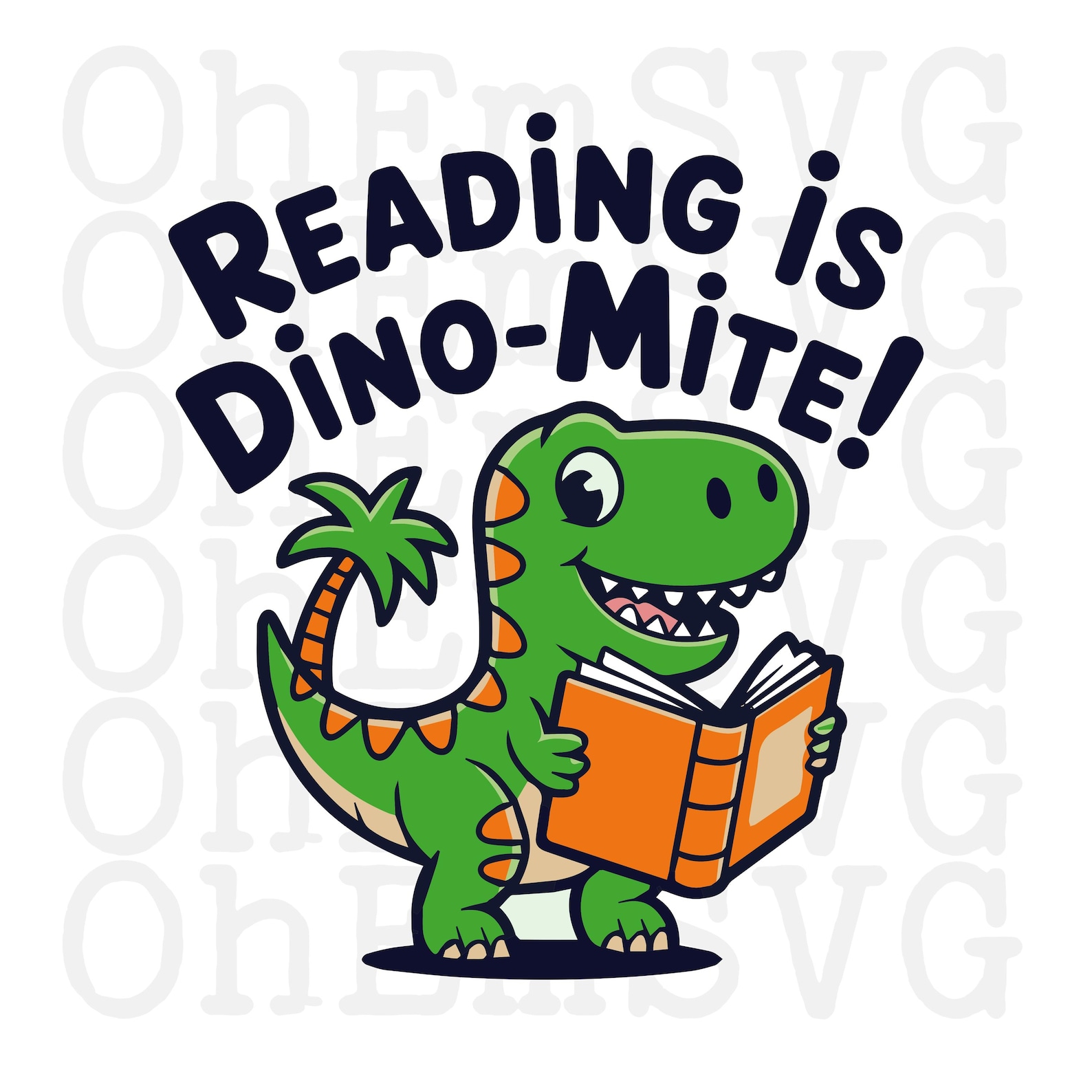 Reading Dino-mite SVG PNG: Kids Back to School Design (digital Download ...