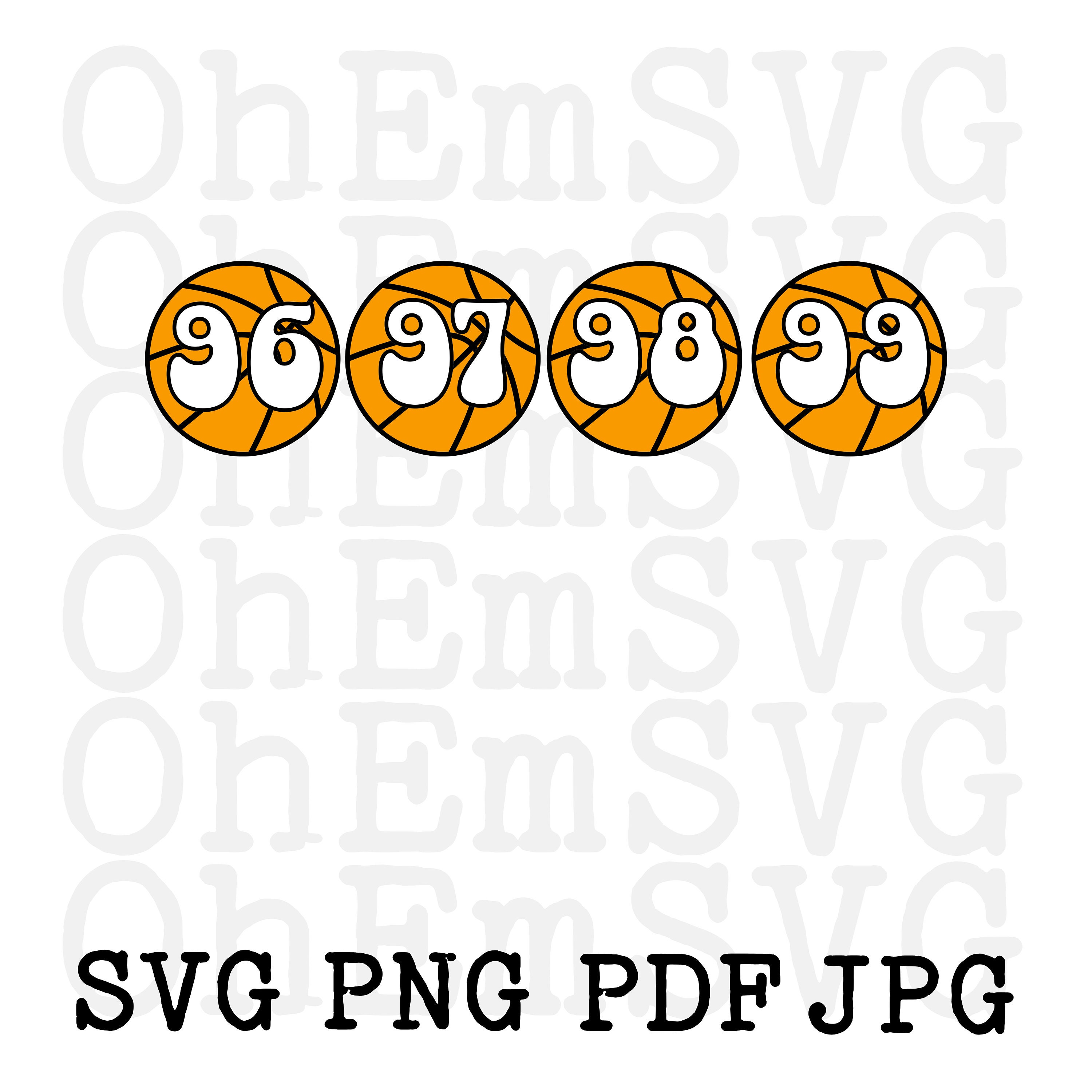 Retro Basketball Numbers SVG Digital Download, Cute Basketball Player ...