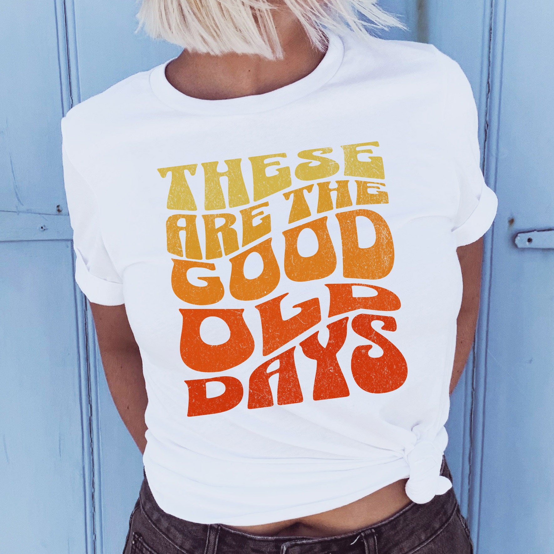 Good Old Days SVG Digital Download, Cute Wavy Retro Font Print on ...