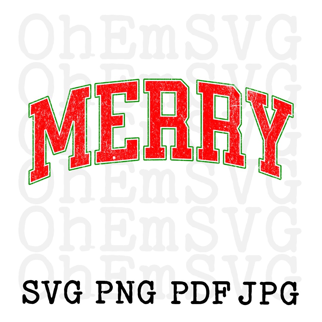 Arch Merry SVG Digital Download Cute Retro Christmas Holiday - Etsy