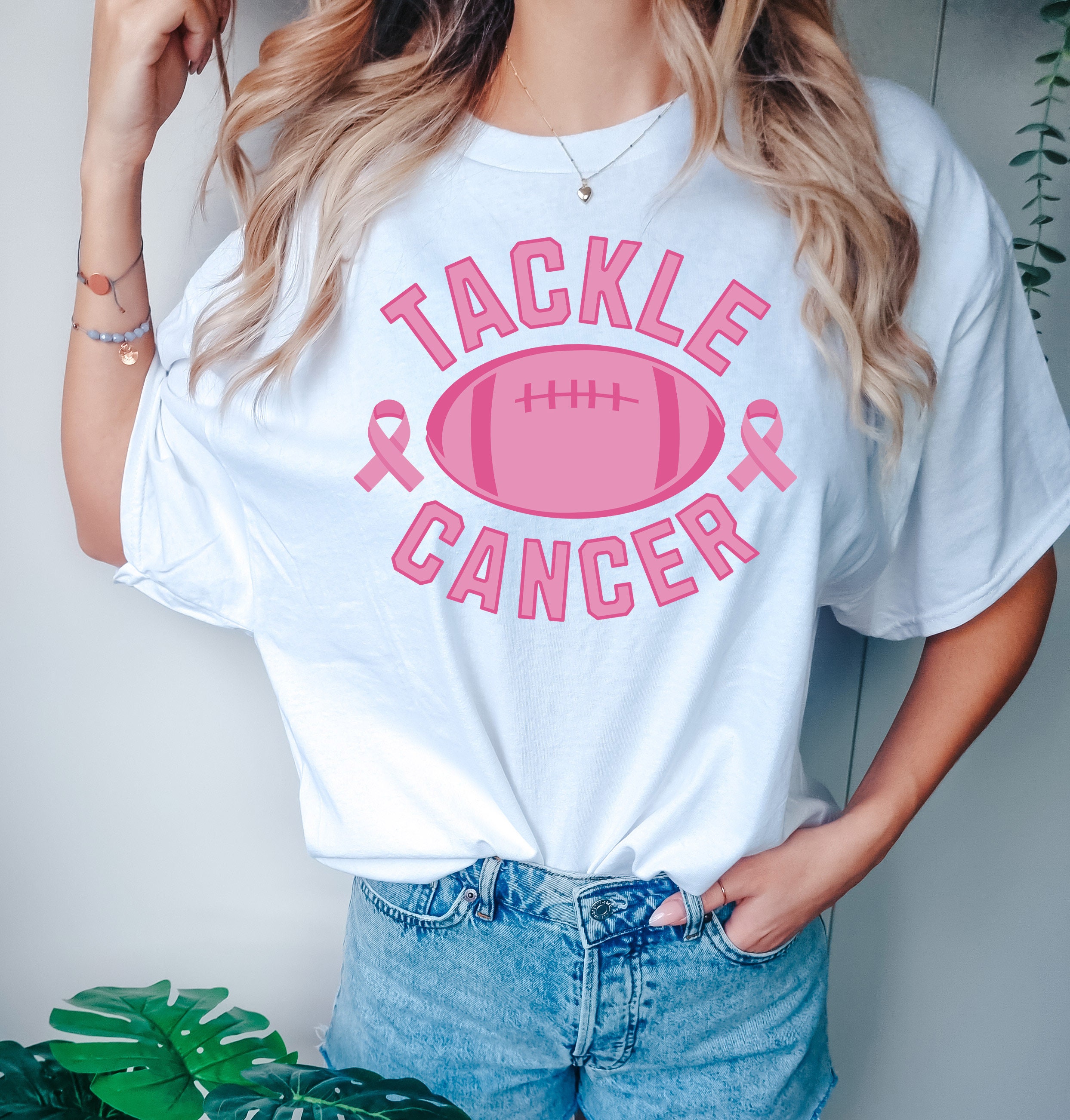 Tackle Cancer SVG Digital Download, Cute Tackle Breast Cancer Pink ...