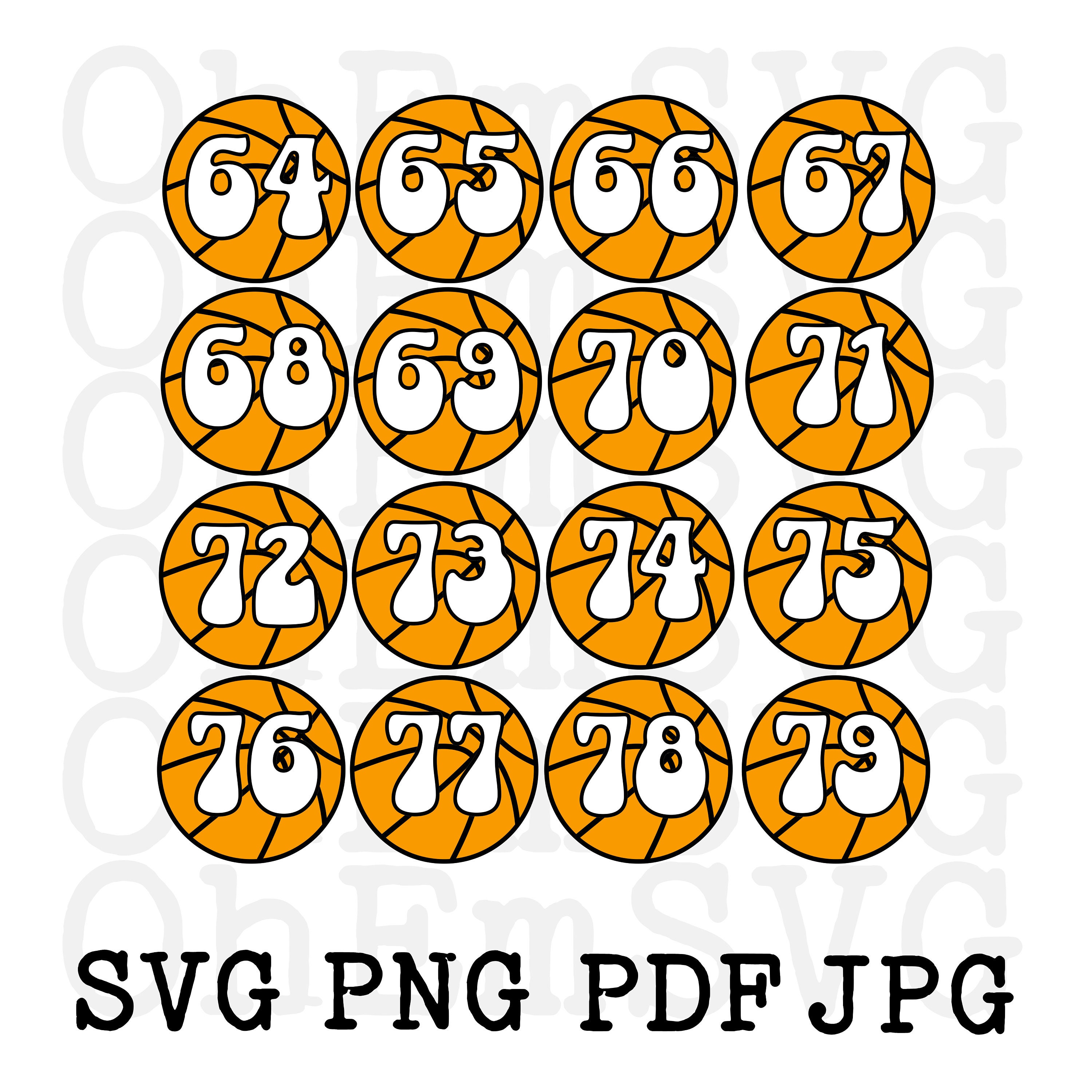 Retro Basketball Numbers SVG Digital Download, Cute Basketball Player ...