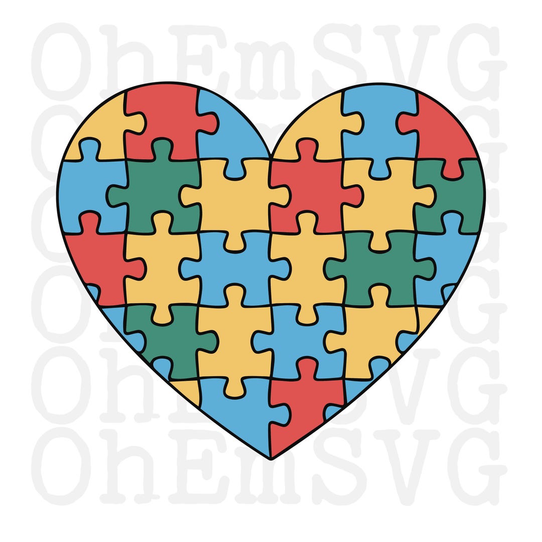 Autism Puzzle Heart SVG PNG: Awareness Design (digital Download) - Etsy