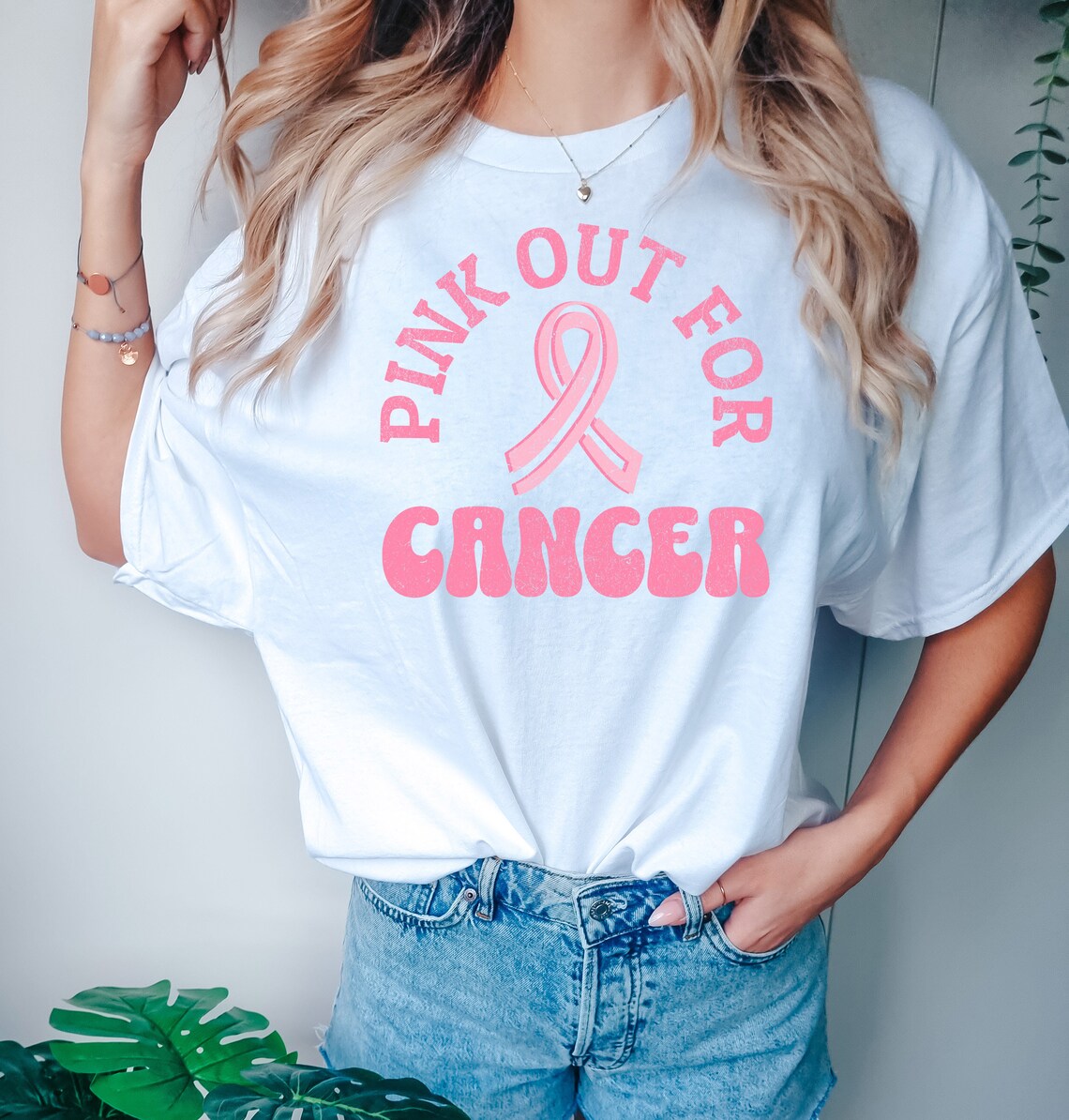 Pink Out for Cancer SVG Digital Download, Cute Breast Cancer Pink Out ...