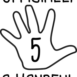 Officially A Handful SVG Digital Download, Cute Fifth Birthday ...