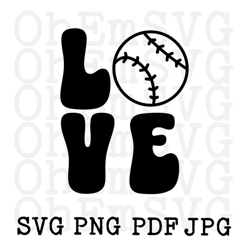 Baseball Love SVG Digital Download, Cute Love Baseball Print on Demand ...