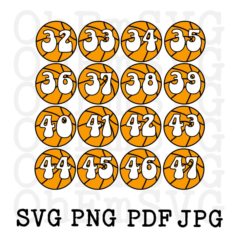 Retro Basketball Numbers SVG Digital Download Cute Basketball - Etsy