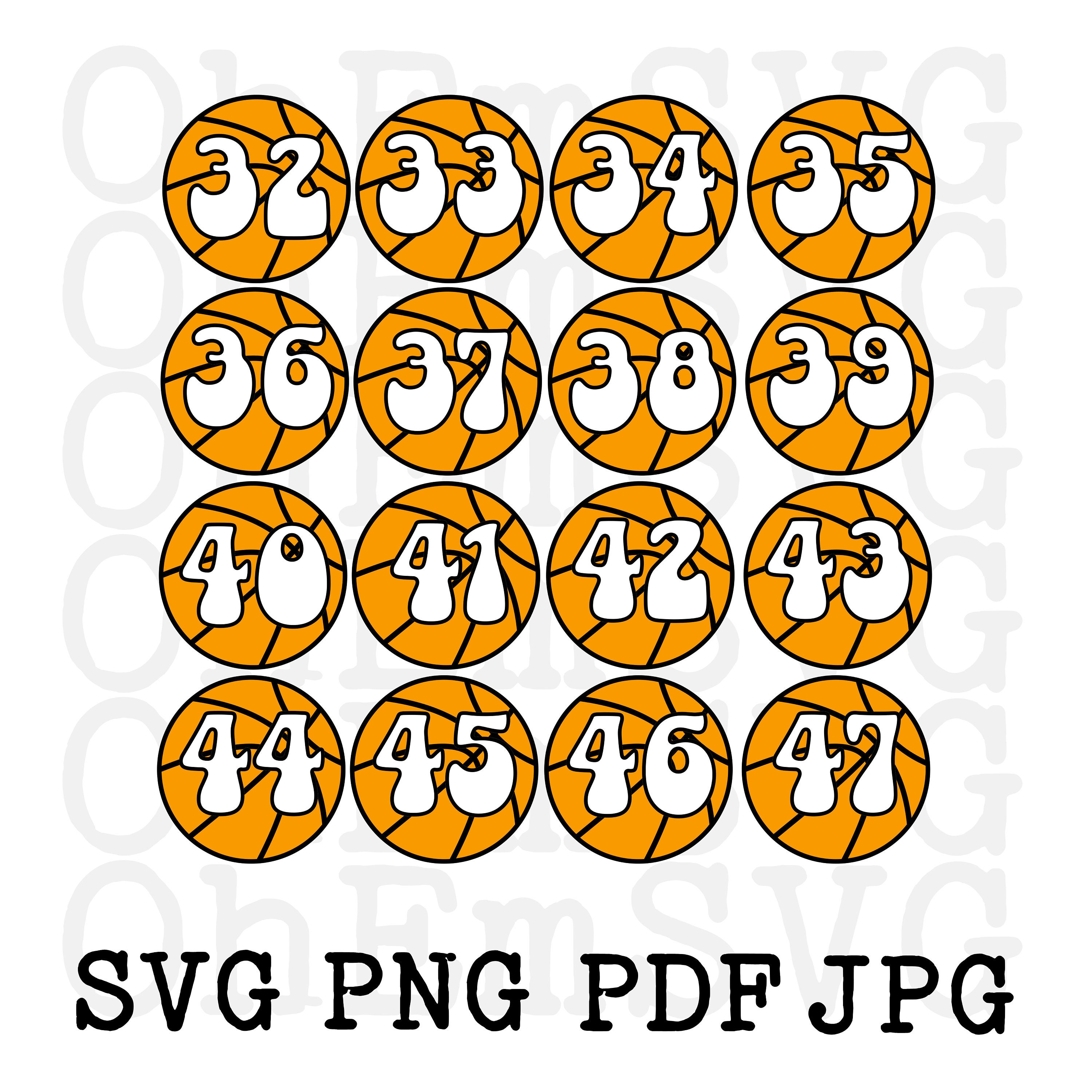 Retro Basketball Numbers SVG Digital Download, Cute Basketball Player ...