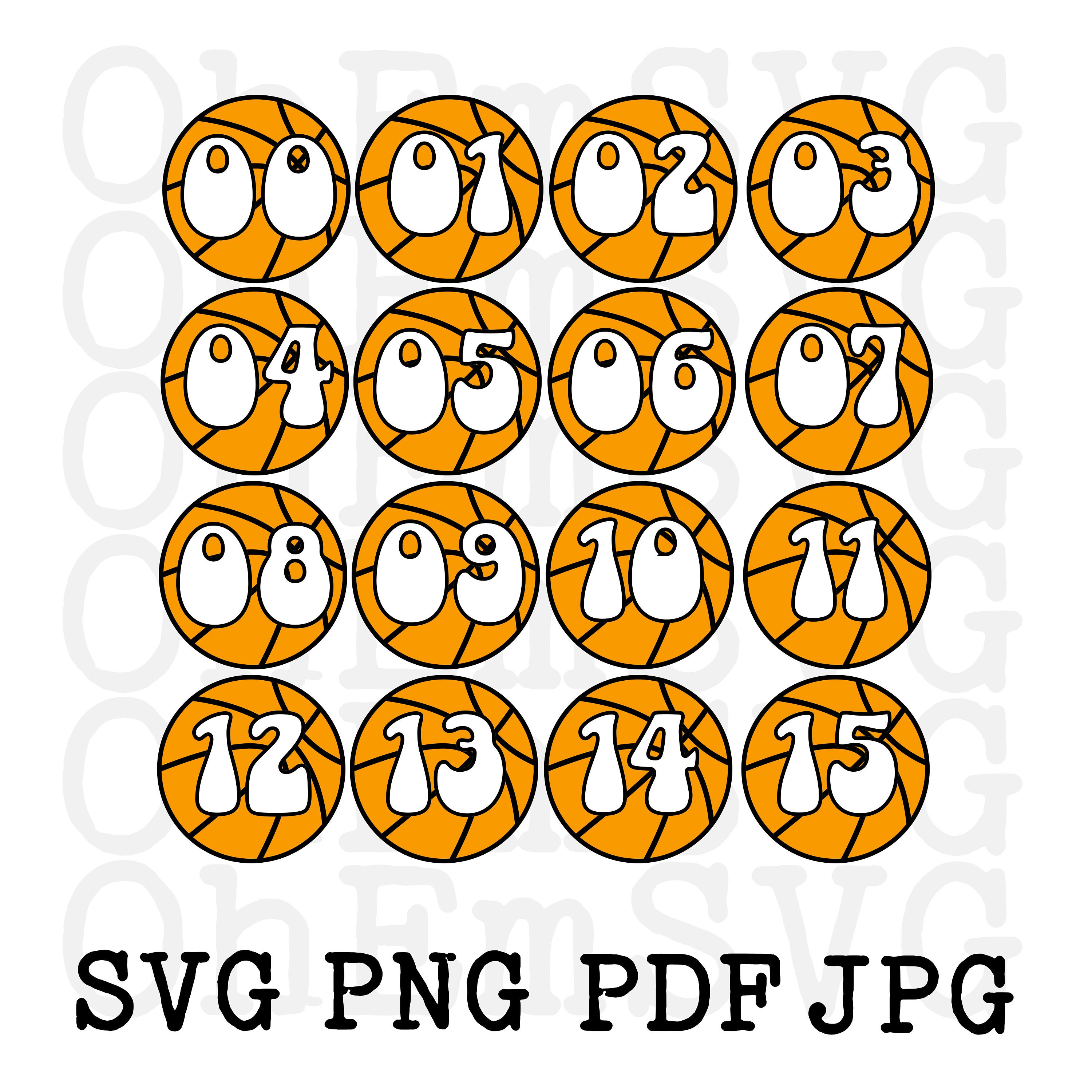 Retro Basketball Numbers SVG Digital Download, Cute Basketball Player ...