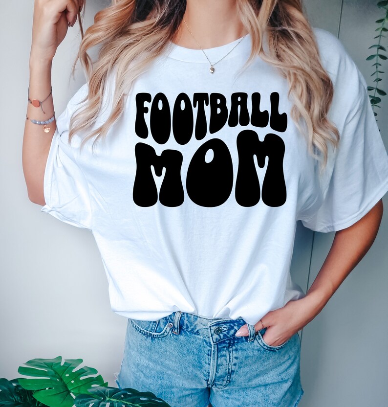 Wavy Football Mom SVG Digital Download, Cute Retro Football Mom Svg ...