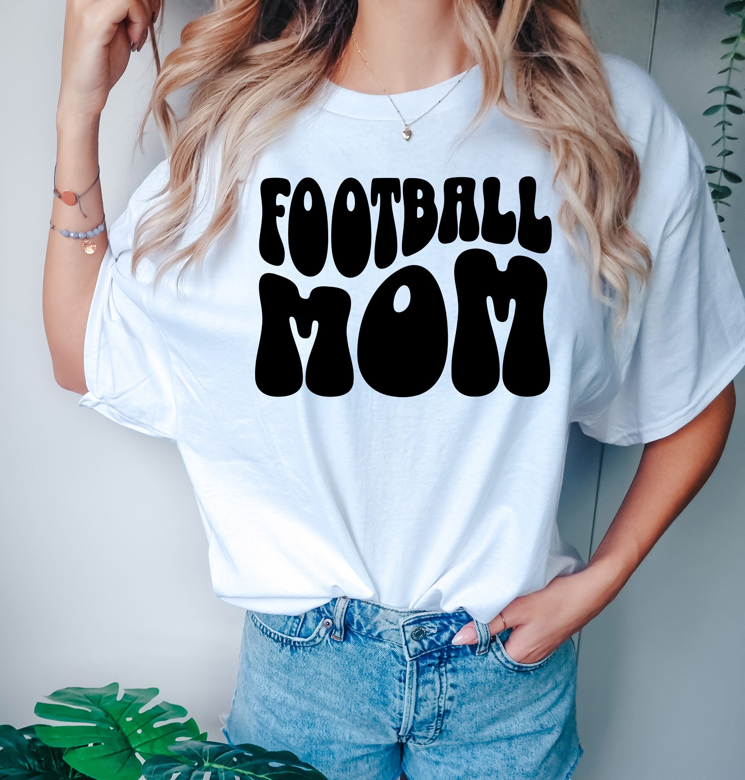Wavy Football Mom SVG Digital Download, Cute Retro Football Mom Svg ...