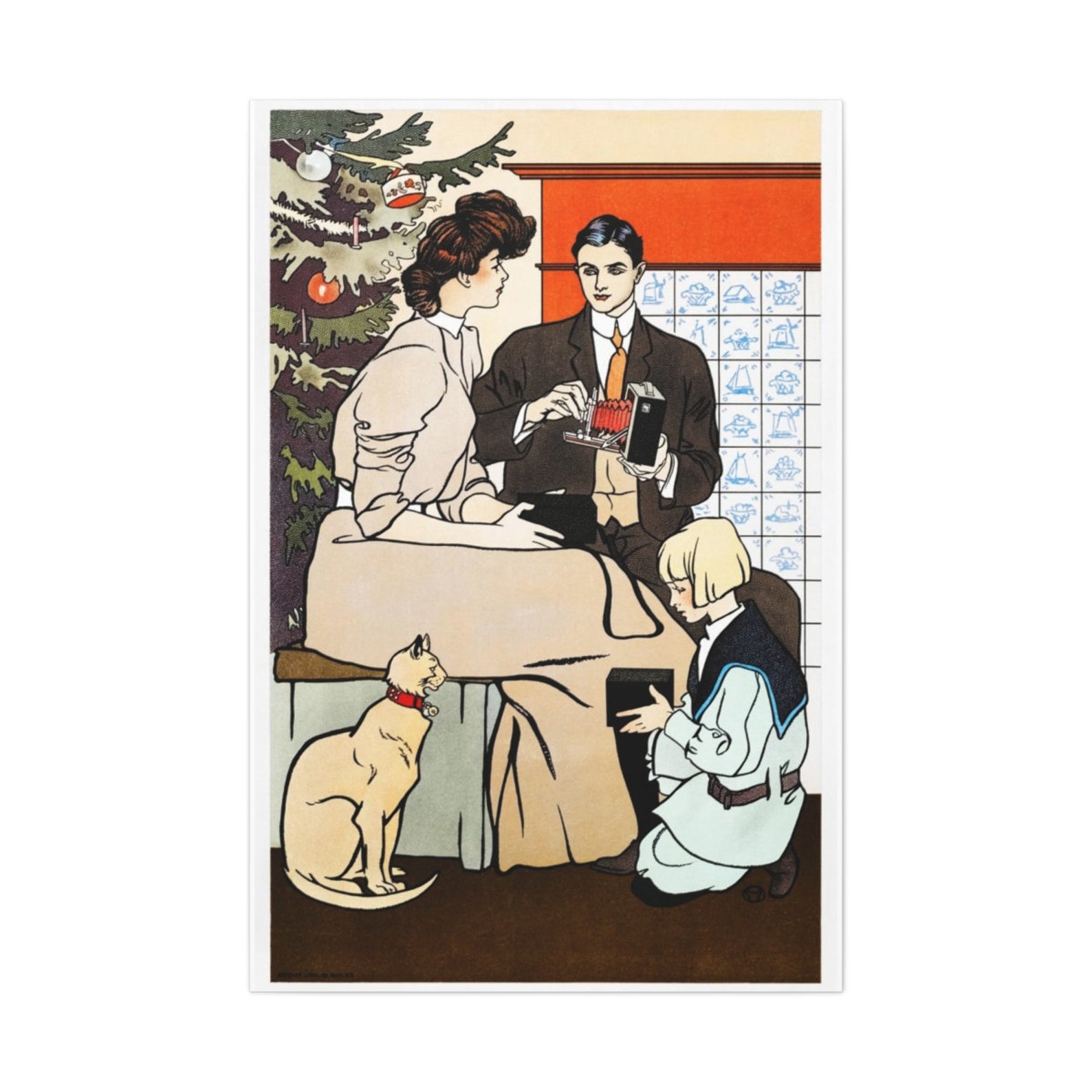Vintage Christmas Poster Classic Canvas - Etsy