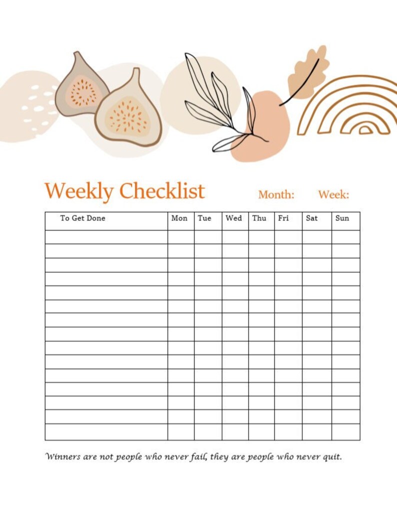 Weekly Checklist - Etsy
