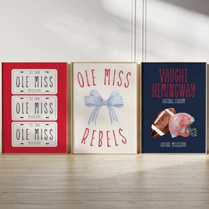 Preppy Ole Miss Set of 3 Posters University of Mississippi Digital Art ...