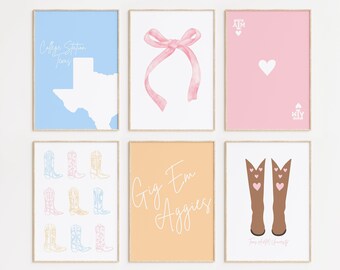 Texas A&M/TAMU Preppy Posters/college Station Digital Art 11 - Etsy