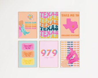 Texas A&M/TAMU Preppy Posters/college Station Digital Art 11 - Etsy